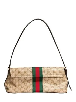 Gucci Gg Coated Canvas Shoulder Bag - Beige