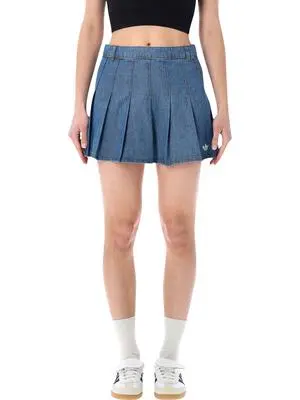 ADIDAS ORIGINALS ADIDAS ORIGINALS Pleated Denim Skirt Blue