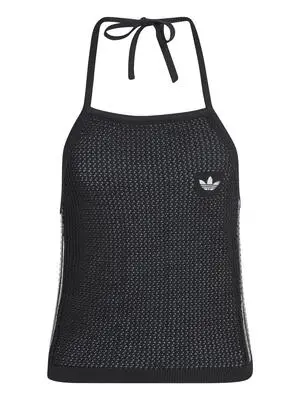 ADIDAS ORIGINALS ADIDAS ORIGINALS Knit Halter Top With Tie Detail Black