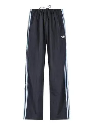 Adidas Recycled Polyester Track Trousers With Pinstripe Detail - Black