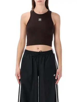 ADIDAS ORIGINALS Ribbed Racerback Cropped Tank Top - Aurora Coffe