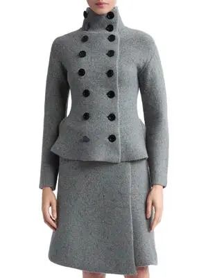 Proenza Schouler Capucine Donegal Wool Sweater Jacket - Blue Multi