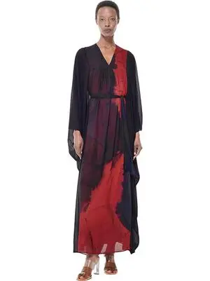 LEEM Belted Printed Kaftan - Multicolor