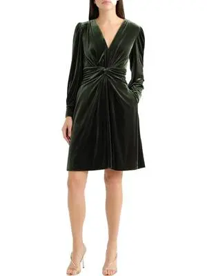 Vince Camuto Velvet Twist Front Long Sleeve Dress - Mos