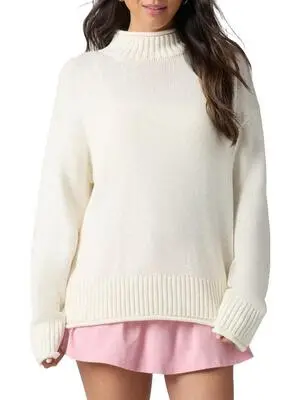 FLORENCE BY MILLS Roll With It Mock Neck Sweater - Jet Stream