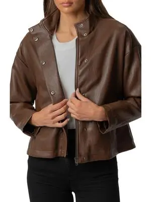 Kut From The Kloth Wren Oversize Faux Leather Jacket - Chocolate