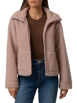 Kut From The Kloth Dena Faux Shearling Zip Jacket - Blush