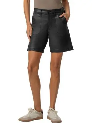 Kut From The Kloth Hailey High Waist Coated Denim Bermuda Shorts - Black