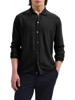 Bugatchi Alistair Merino Wool Cardigan - Black