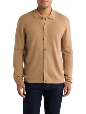 Bugatchi Bugatchi Alistair Merino Wool Cardigan Camel
