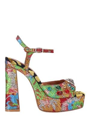 Kurt Geiger Chelsea Platform Peep Toe Sandal - Open Red