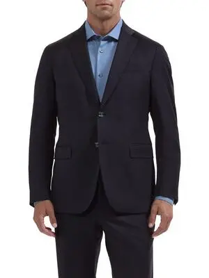Bugatchi Two-button Stretch Virgin Wool Blazer - Navy