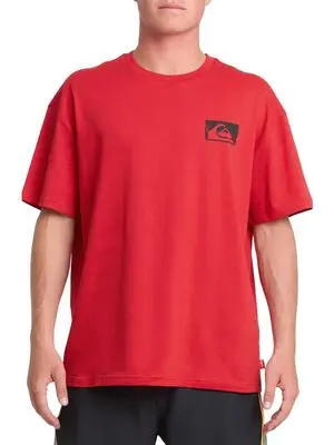 Quiksilver Yg Impaired Embroidered Cotton Graphic T-shirt Salsa