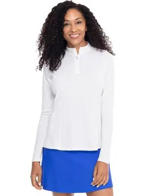 Coolibar Freestyle Long Sleeve Quarter Zip Rash Guard - White