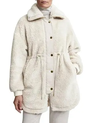 Varley Jamie Faux Shearling Coat - Sandshell