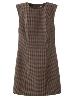 Mango Gingham Check Cottoned Minidress - Brown