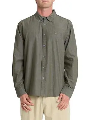 Quiksilver Shore Break Classic Long Sleeve Cotton Button-down Shirt Grape Leaf