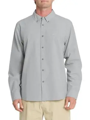 Quiksilver Shore Break Classic Long Sleeve Cotton Button-down Shirt - Quarry
