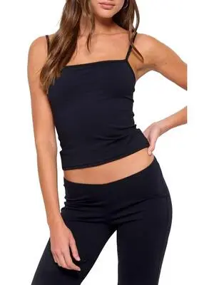 EDIKTED Anika Straight Neck Tank Top - Black