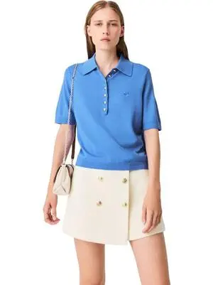 Maje Polo Collar Sweater - Blue