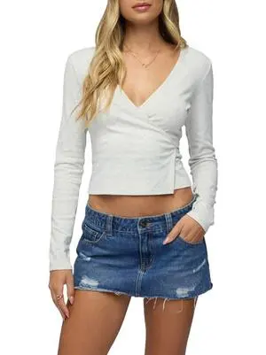 EDIKTED Fonteyn Wrap Top - Light-gray-melange