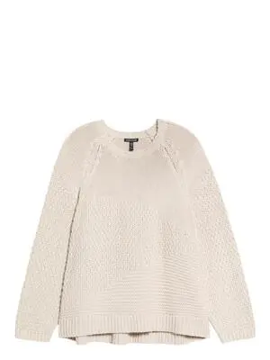 Eileen Fisher Organic Cotton Crewneck Sweater - Plaster