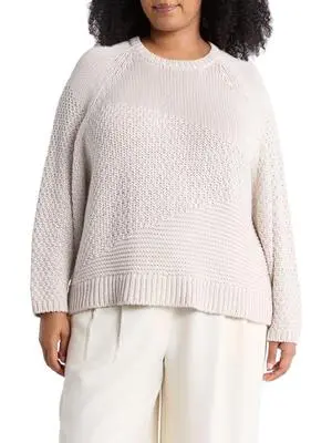 Eileen Fisher Organic Cotton Crewneck Sweater - Plaster
