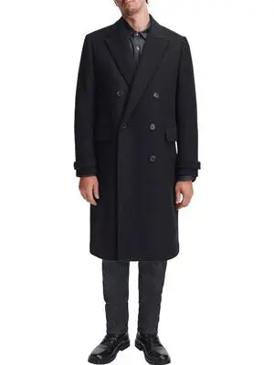 Rag & Bone Lombard Double Breasted Wool Blend Coat - Black