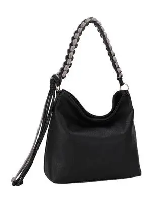 MALI + LILI Isabella Faux Leather Hobo Bag - Black