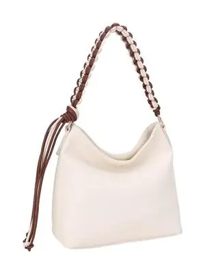 MALI + LILI Isabella Faux Leather Hobo Bag - Bone