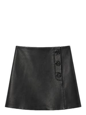 IRO PARIS Hand-waxed Lamb Leather Mini Skirt - Black