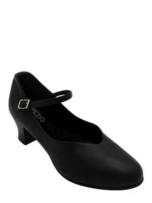 CAPEZIO Capezio Jr. Footlight Character Shoe With Buckled Strap Black