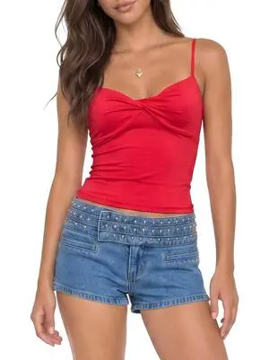 EDIKTED Pyper Twisted Twist Front Camisole Red