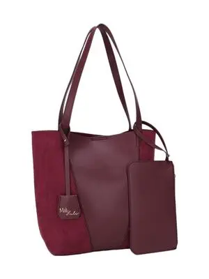 MALI + LILI North South Faux Leather Tote - Wine