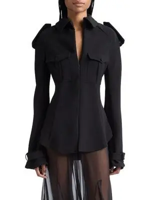 JEAN PAUL GAULTIER Jean Paul Gaultier Military Inspired Shirt With Peplum And Bell Cuffs