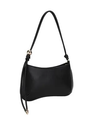MALI + LILI Elva Faux Leather Shoulder Bag With Gold Tone Embellishments - Black