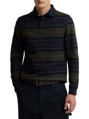 Barbour Frith Stripe Long Sleeve Rugby Shirt - Navy