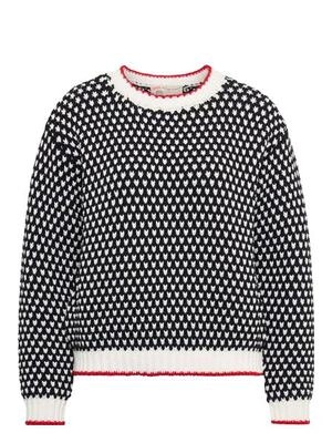 MAISON COMMON Pullover With Contrast Trim - Black/white