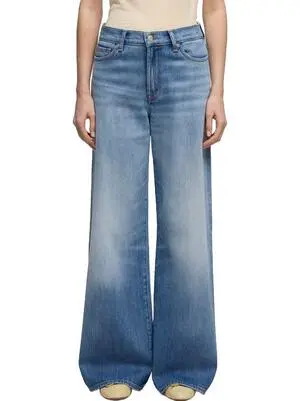 7 For All Mankind Lotta High Waist Wide Leg Jeans - Chill Wave