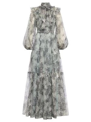 MAISON COMMON Printed Organza Gown - Mint
