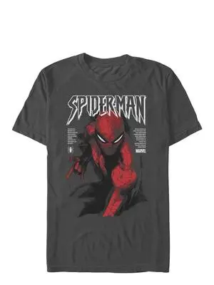 MARVEL: SPIDER-MAN Classic Painting Short Sleeve Short Sleeve Graphic T-shirt Charcoal
