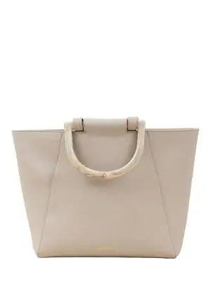 BOBBIES Navigli Tote Bag With Acetate Handles - Greige