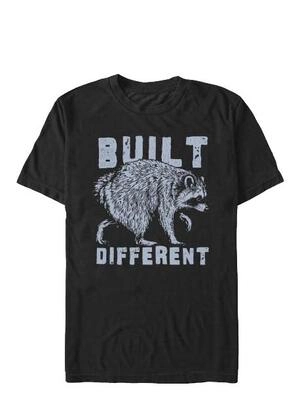 LOST GODS Jimothy The Raccoon Built Different Short Sleeve T-shirt - Black