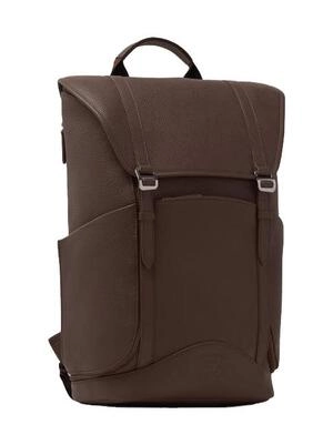 WOOL & OAK Full Grain Leather Travel Backpack - Chocolate