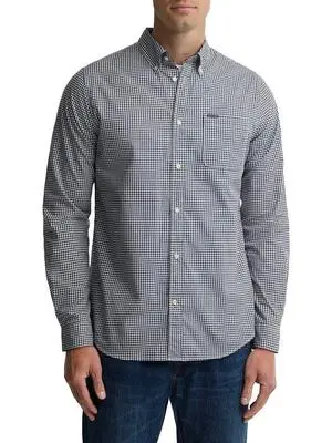 Barbour Harbourwall Tailored Gingham Button-down Shirt - Navy