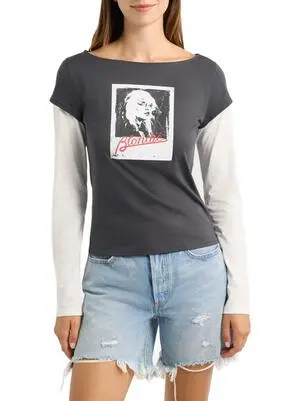 VINYL ICONS Blondie" Graphic Long Sleeve T-shirt - Phantom