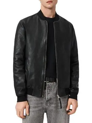 ALLSAINTS Morten Leather Bomber Jacket - Black