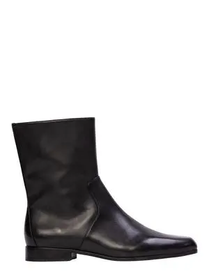 BLACK SUEDE STUDIO Aries Zip Up Boot - Black Leather