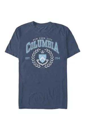 COLUMBIA UNIVERSITY Est. 1754 University Crest Short Sleeve Graphic T-shirt - Denim