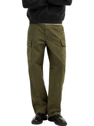 Madewell Straight Leg Cotton Cargo Pants - Olive Drab